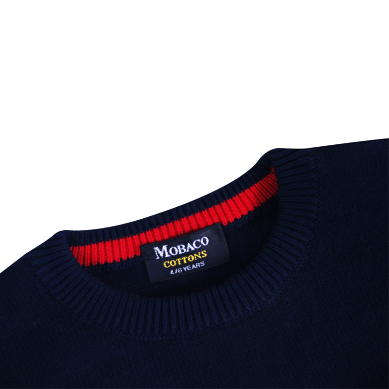 Round Neck Cotton Sweater - Mobaco