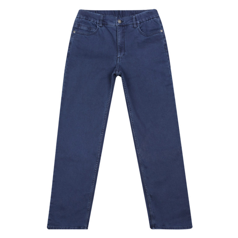Straight Fit Medium Waist Denim Pants - Mobaco