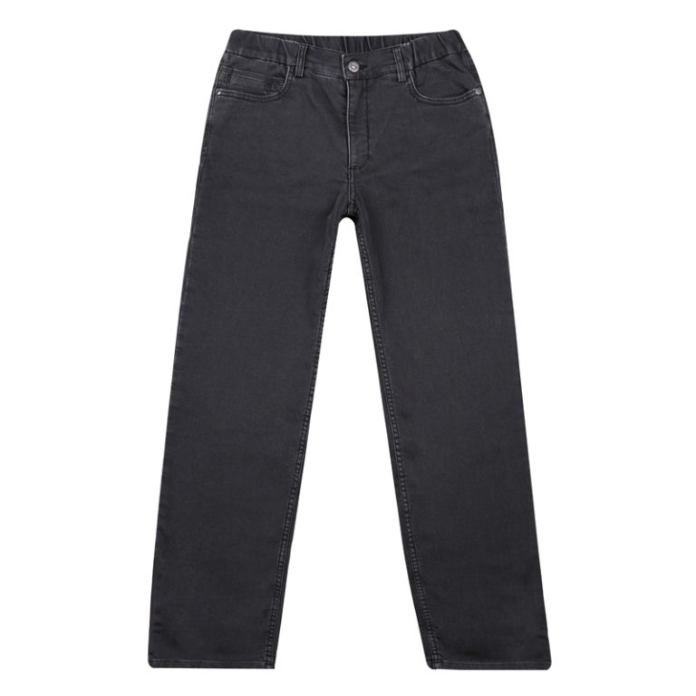 Straight Fit Medium Waist Denim Pants - Mobaco
