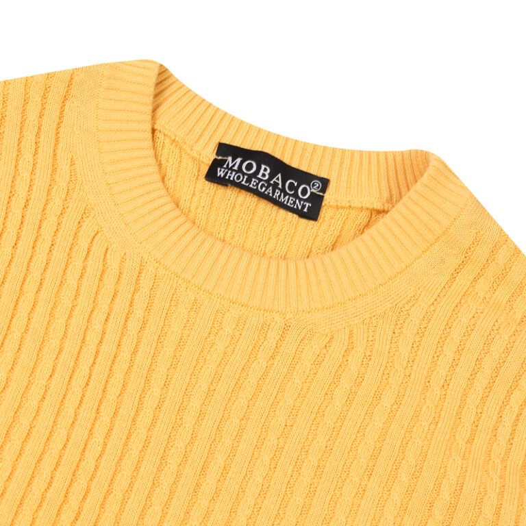 Cotton Wholegarment Cable Knit Sweater - Mobaco