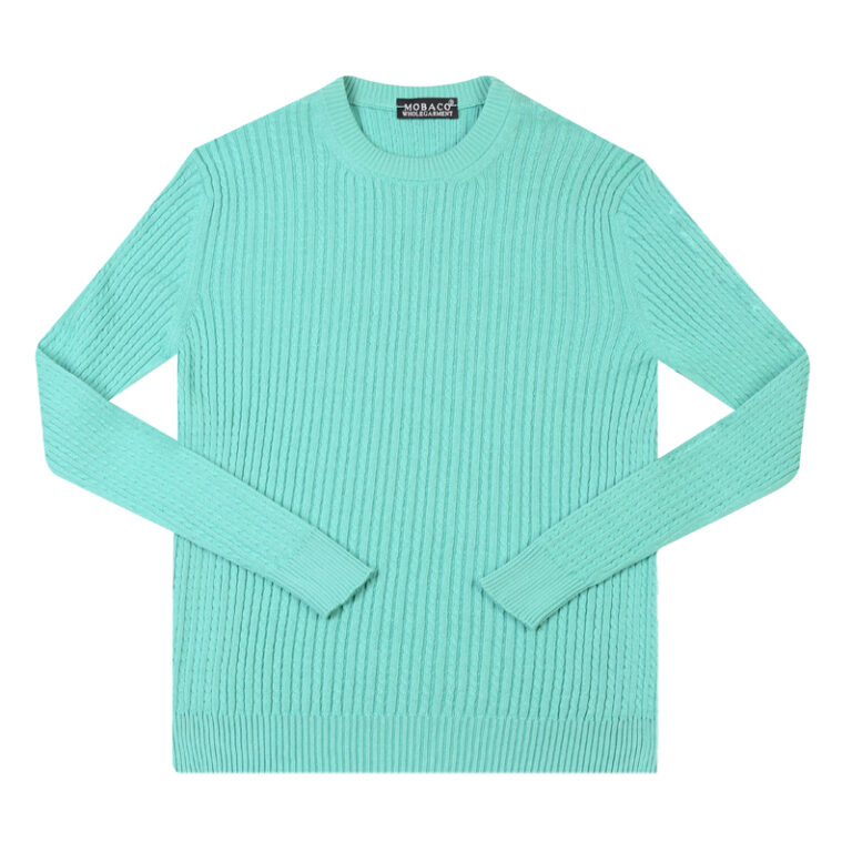 Cotton Wholegarment Cable Knit Sweater - Mobaco