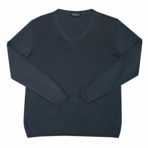 V-Neck Cotton Knit Sweater - Mobaco