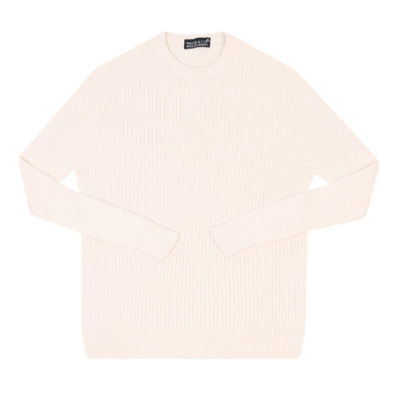 Cotton Wholegarment Cable Knit Sweater - Mobaco