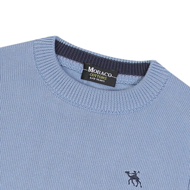 Round Neck Cotton Sweater - Mobaco