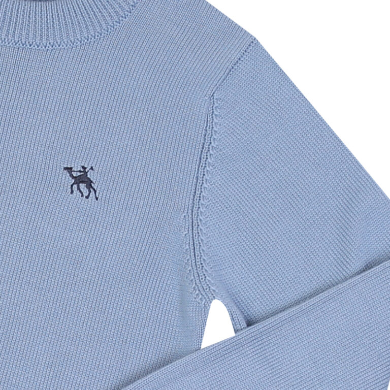 Round Neck Cotton Sweater - Mobaco