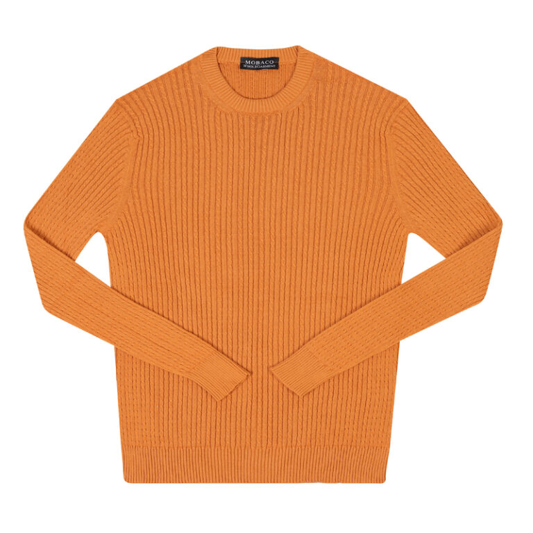 Cotton Wholegarment Cable Knit Sweater - Mobaco